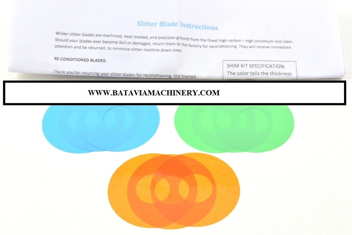 10017-T Wilder Slitter "Truss" Blades - Set - with shims – Batavia ...