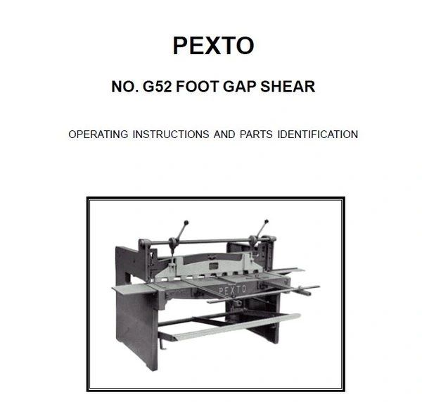 PEXTO G52 FOOT GAP SHEAR – Batavia Machinery, Inc